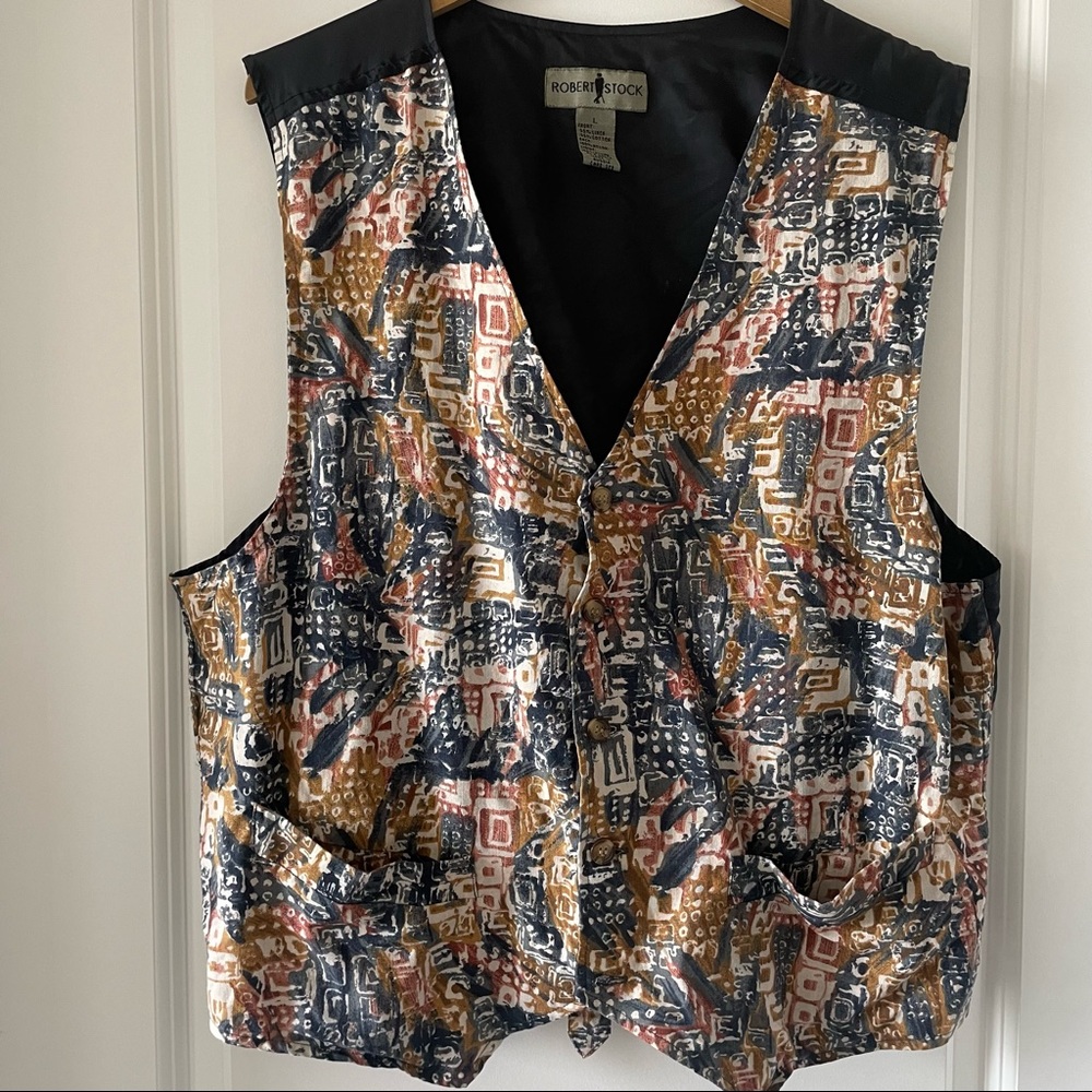 Vintage Robert Stock Abstract Print Men’s Vest Size L… - Gem